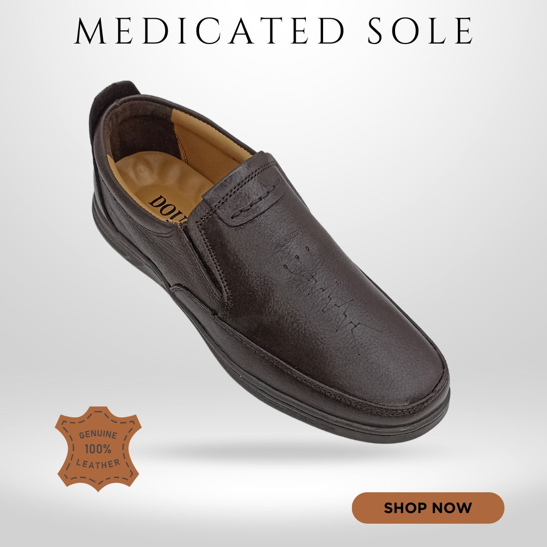 Doucal Medicated Sole Brown Leather Degar Shoes – Sole in Box